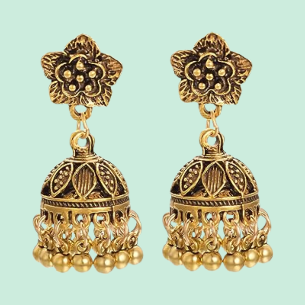 Golden Glimmer Jhumkey – Divat
